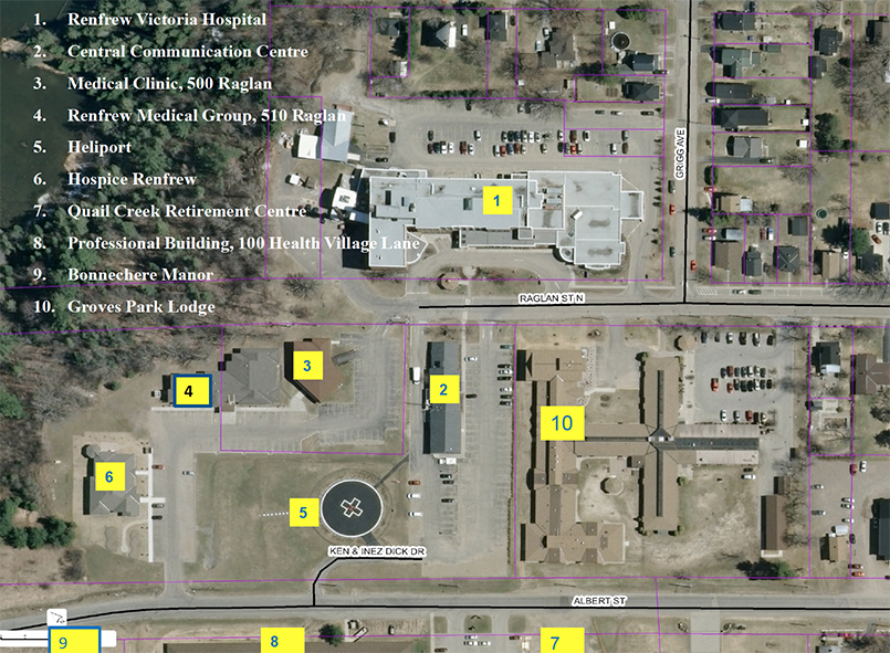 Renfrew Victorial Hospital - Map